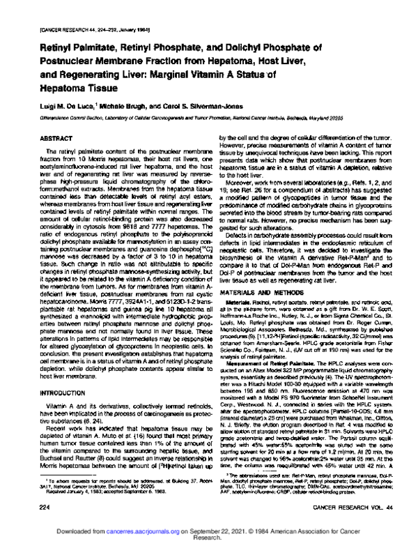 (PDF) Retinyl palmitate, retinyl phosphate, and dolichyl phosphate of ...