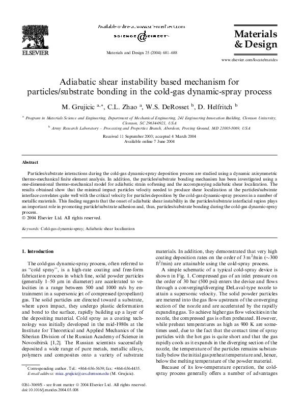 (PDF) Adiabatic shear instability based mechanism for particles ...