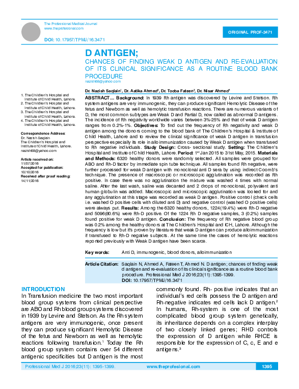 (PDF) D Antigen