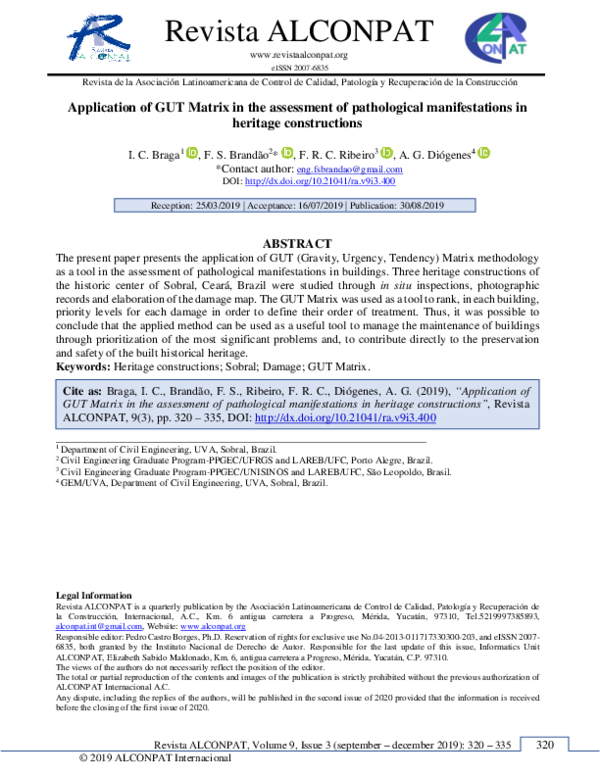 (PDF) Application of GUT Matrix in the assessment of pathological ...