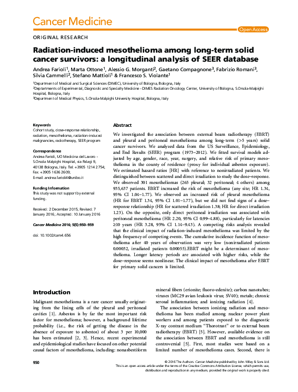 (PDF) Radiation-induced mesothelioma among long-term solid cancer ...