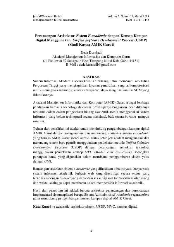 (PDF) Perancangan Arsitektur Sistem E-academic dengan Konsep Kampus ...