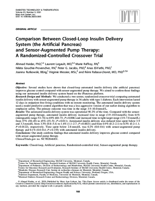 (PDF) Comparison Between Closed-Loop Insulin Delivery System (the ...