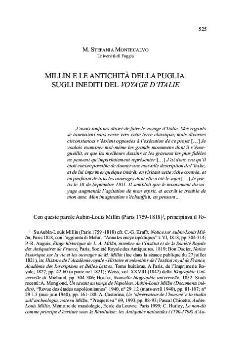 (PDF) Millin e le antichità della Puglia (2012)