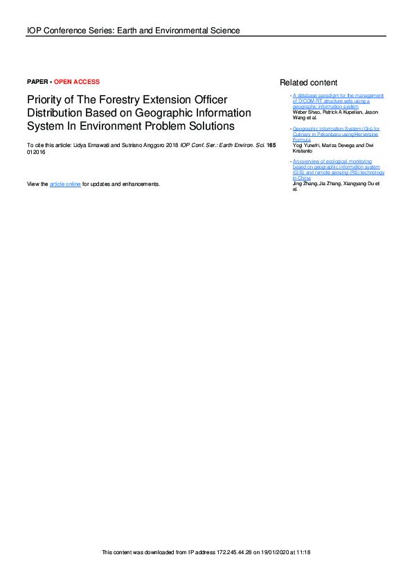 (PDF) Priority of The Forestry Extension Officer Distribution Based on ...