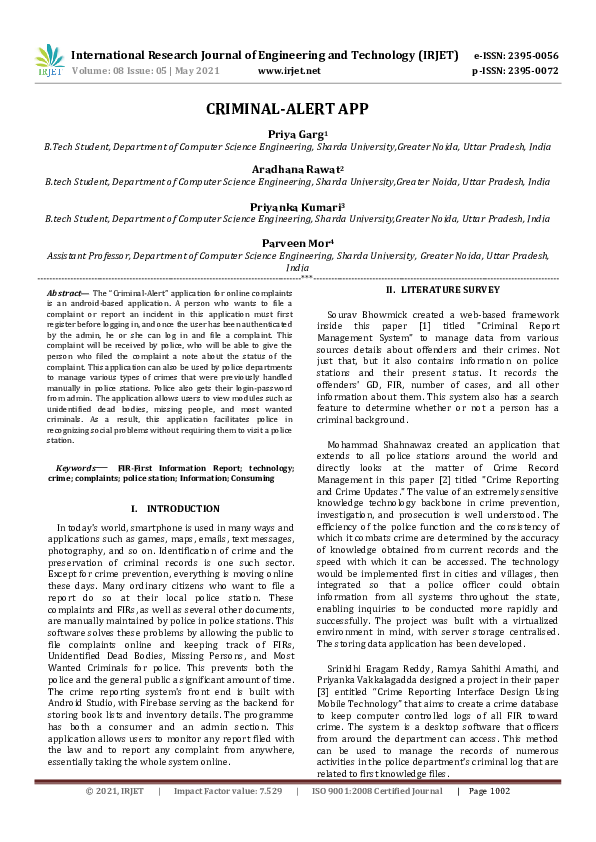 (PDF) CRIMINAL-ALERT APP