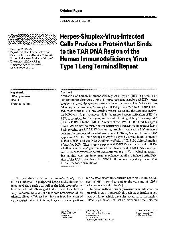 (PDF) Herpes-simplex-virus-infected cells produce a protein that binds ...