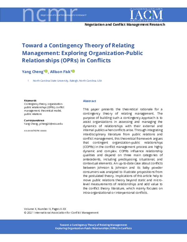 (PDF) COPRs in Conflicts Allison Fisk NCM
