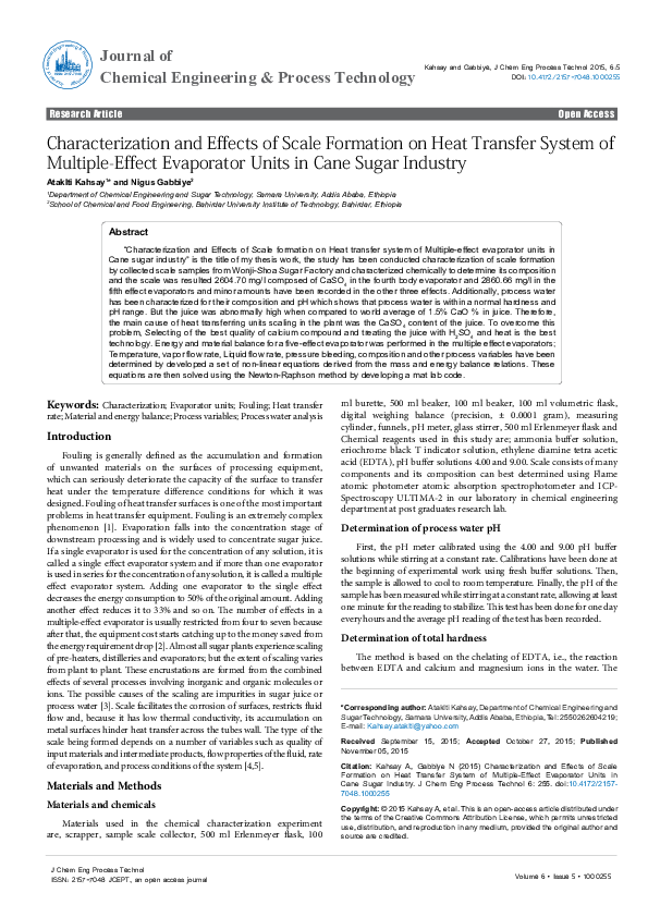 (PDF) Characterization and Effects of Scale Formation on Heat Transfer ...