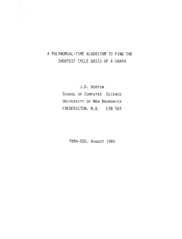 Pdf A Polynomial Time Algorithm To Find The Shortest Cycle Basis Of A Graph