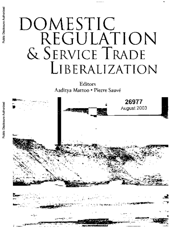 (PDF) Domestic Regulation and Service Trade Liberalization edited by ...