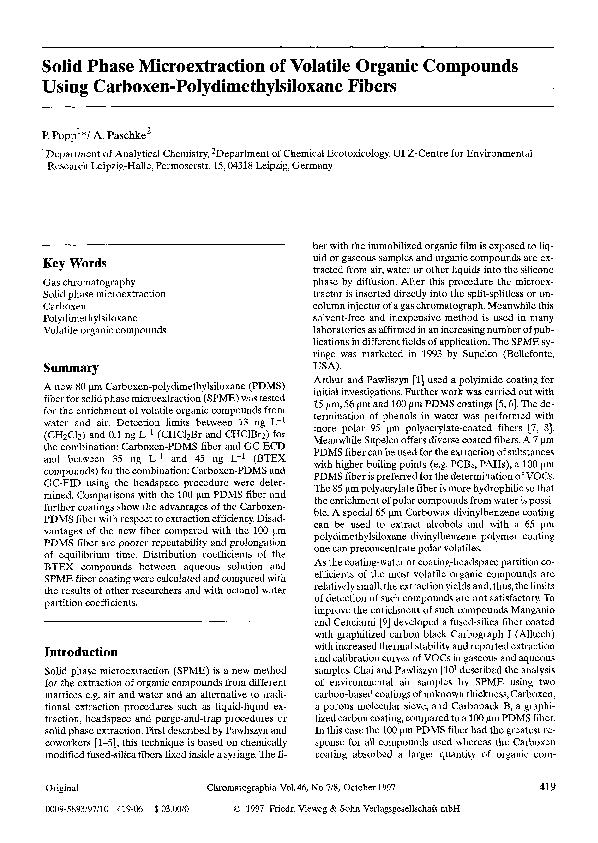(PDF) Solid phase microextraction of volatile organic compounds using carboxen ...