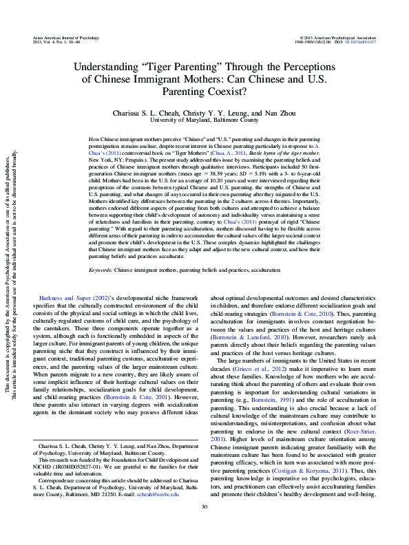 (PDF) Understanding "Tiger Parenting" Through the Perceptions of ...