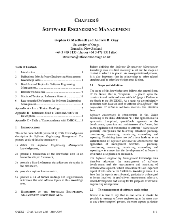 (PDF) Software Engineering Management