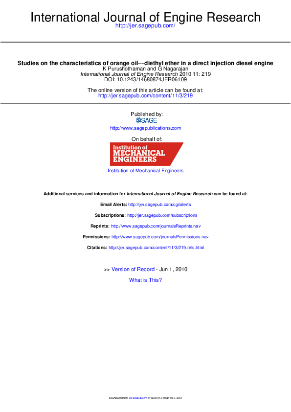 (PDF) Studies on the characteristics of orange oil–diethyl ether in a ...