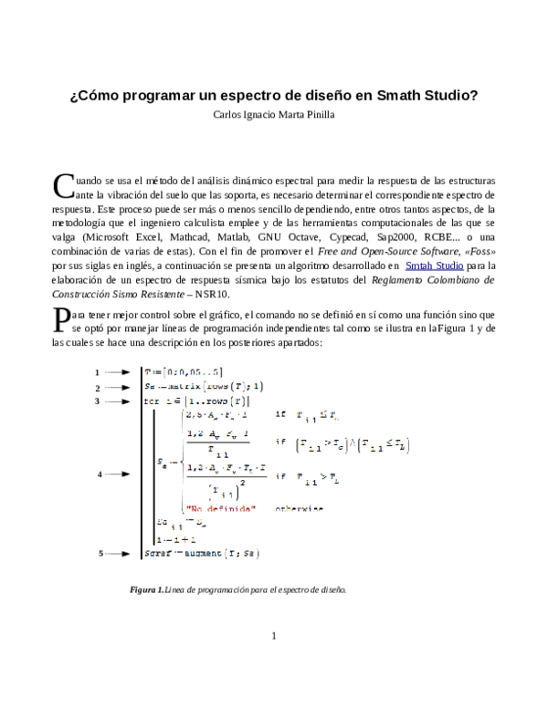 (PDF) ¿Cómo programar un espectro de diseño en Smath Studio?