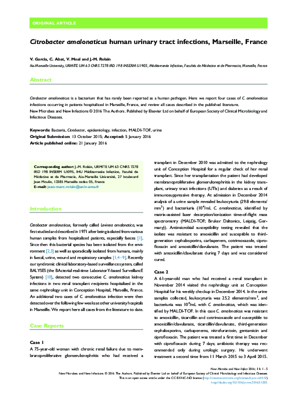 (PDF) Citrobacter amalonaticus urinary-tract human infections ...