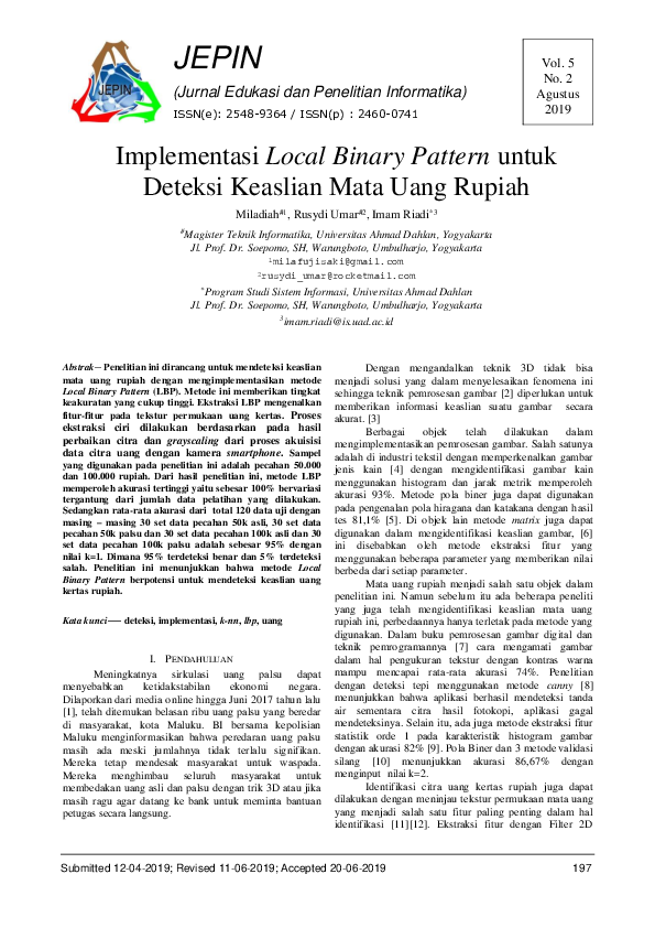 (PDF) Implementasi Local Binary Pattern untuk Deteksi Keaslian Mata ...