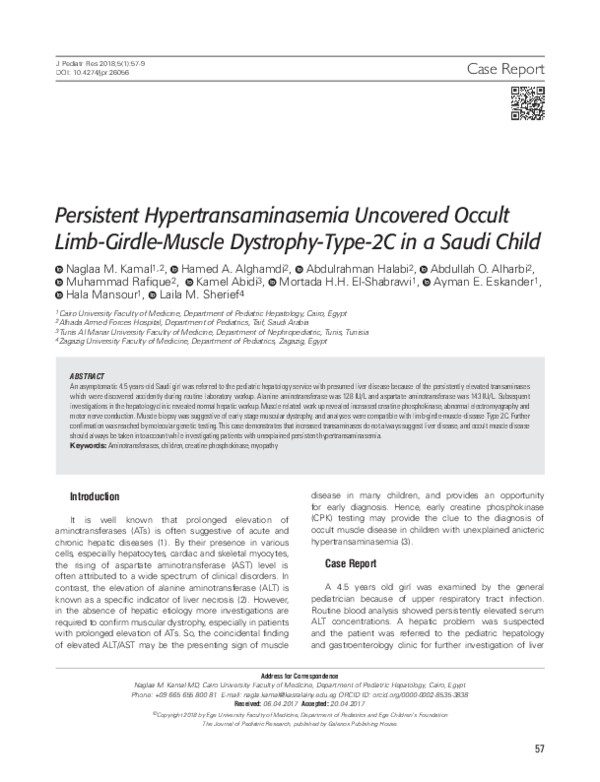 (PDF) Persistent Hypertransaminasemia Uncovered Occult Limb-Girdle ...