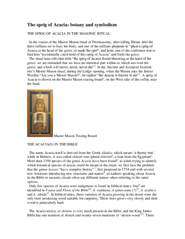 (PDF) The sprig of Acacia: botany and symbolism