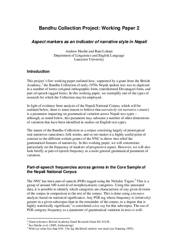 (PDF) Bandhu Collection Project: Working Paper 2