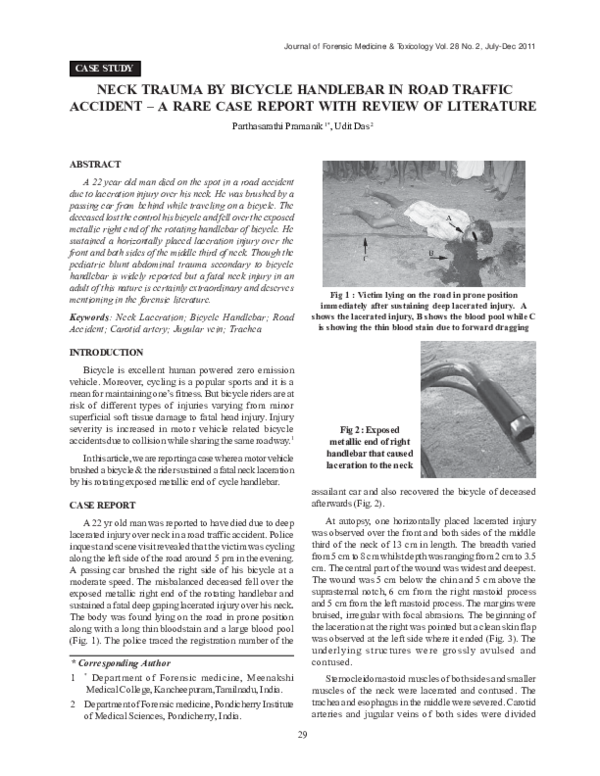 (PDF) Neck Trauma by Bicycle Handlebar in Road Traffic Accident – a ...
