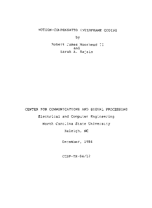Pdf Motion Compensated Interframe Coding 3651