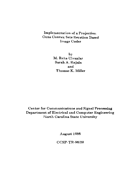Pdf Implementation Of A Projection Onto Convex Sets Iteration Based