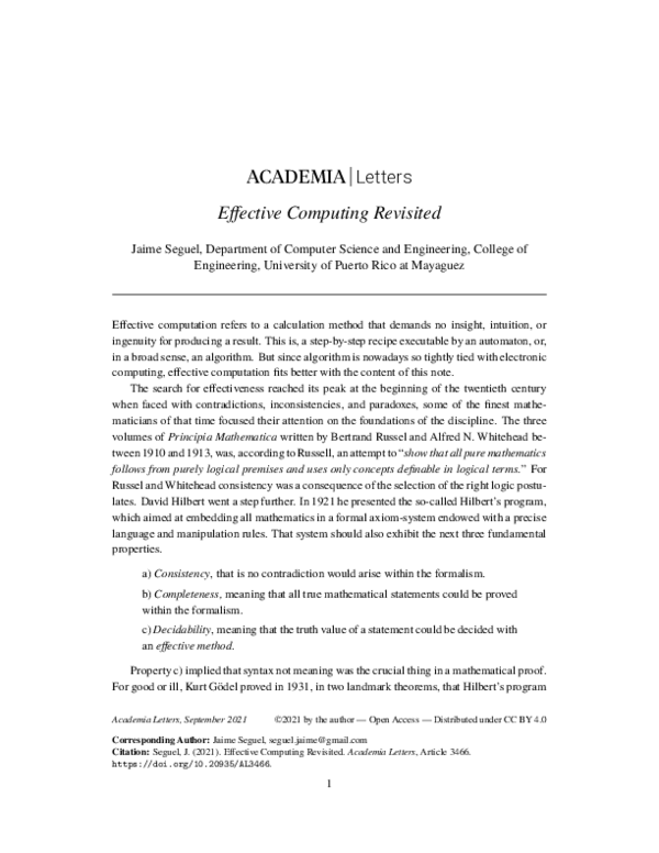 (PDF) Effective Computing Revisited