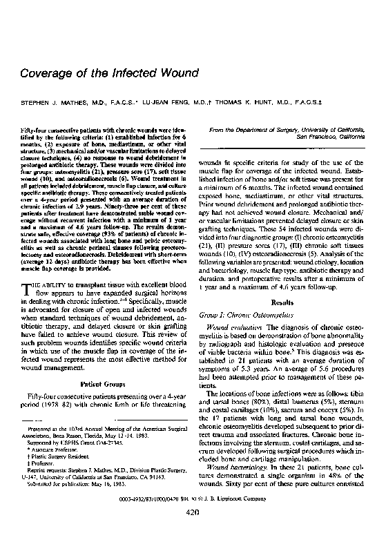 (PDF) Coverage of the Infected Wound