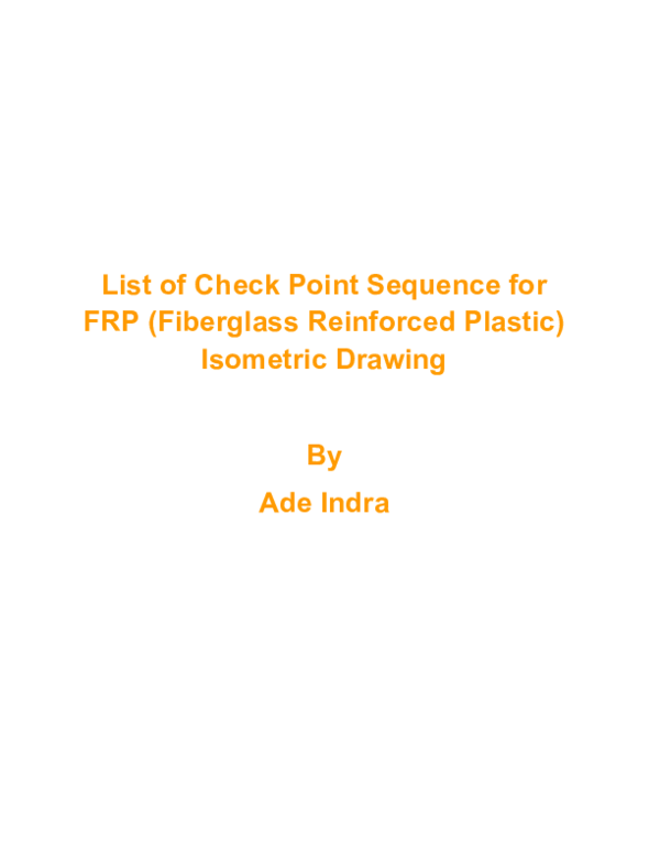 (PDF) List of Check Points sequence for FRP Isometric Drawing