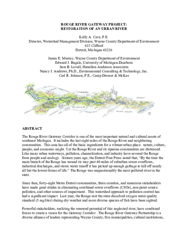 (PDF) Rouge River Gateway Project: Restoration of an Urban River ...
