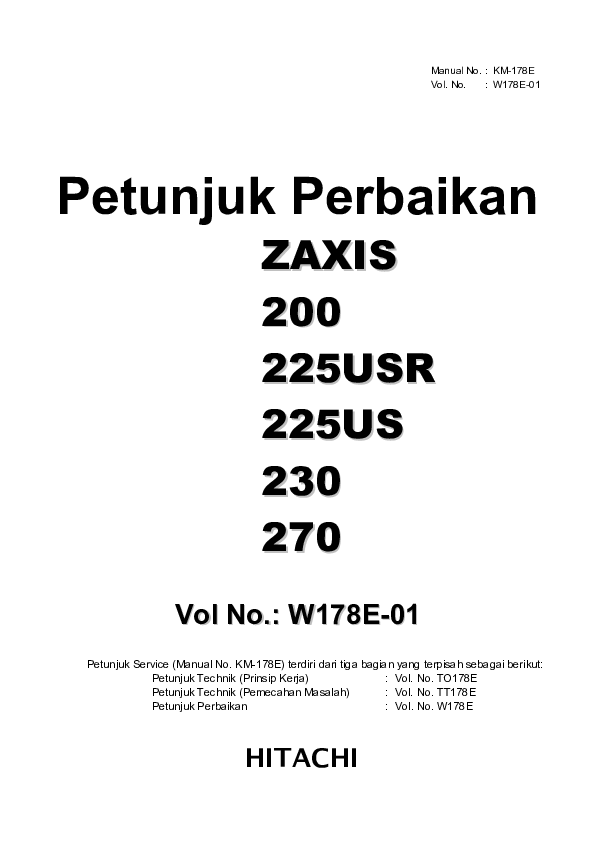(PDF) ZAXIS 200 - PETUNJUK PERBAIKAN