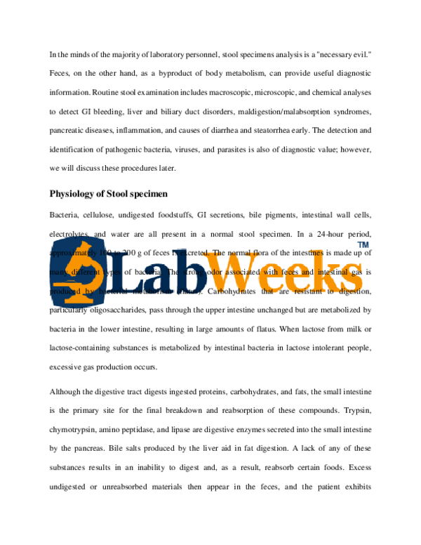 (PDF) Stool Analysis