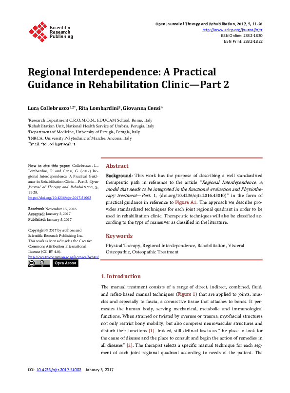 (PDF) Regional Interdependence: A Practical Guidance in Rehabilitation ...