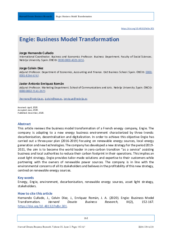 (PDF) Engie: Business Model Transformation