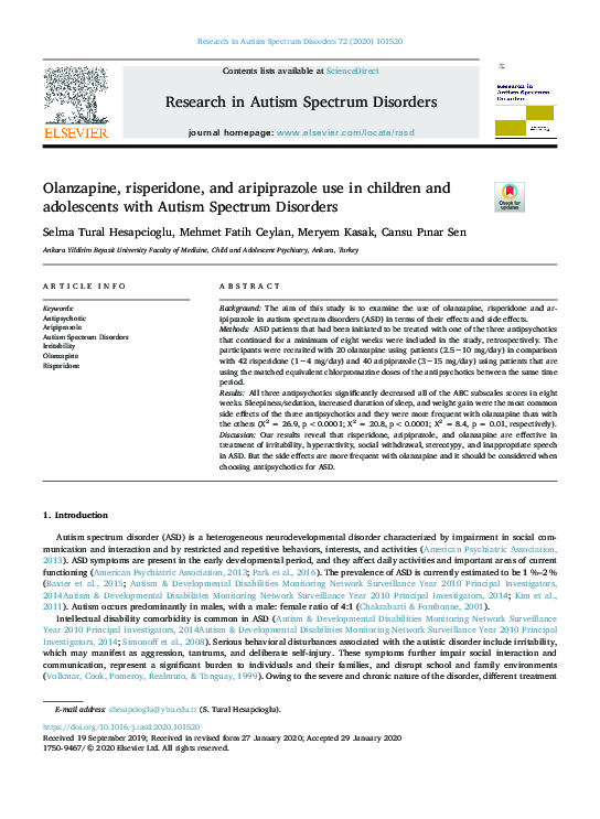 (PDF) Olanzapine, risperidone, and aripiprazole use in children and ...