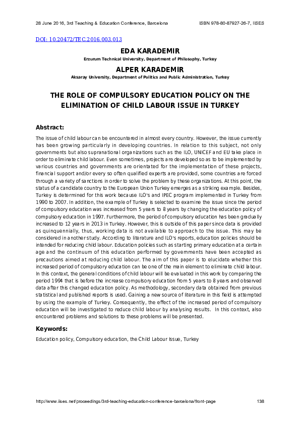 (PDF) The Role of Compulsory Education Policy on the Elimination of ...