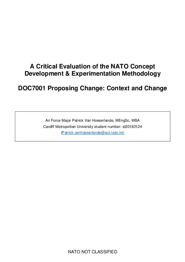 (PDF) A Critical Evaluation of the NATO Concept Development ...