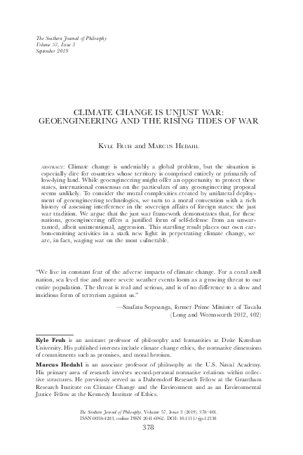 (PDF) Climate Change is Unjust War