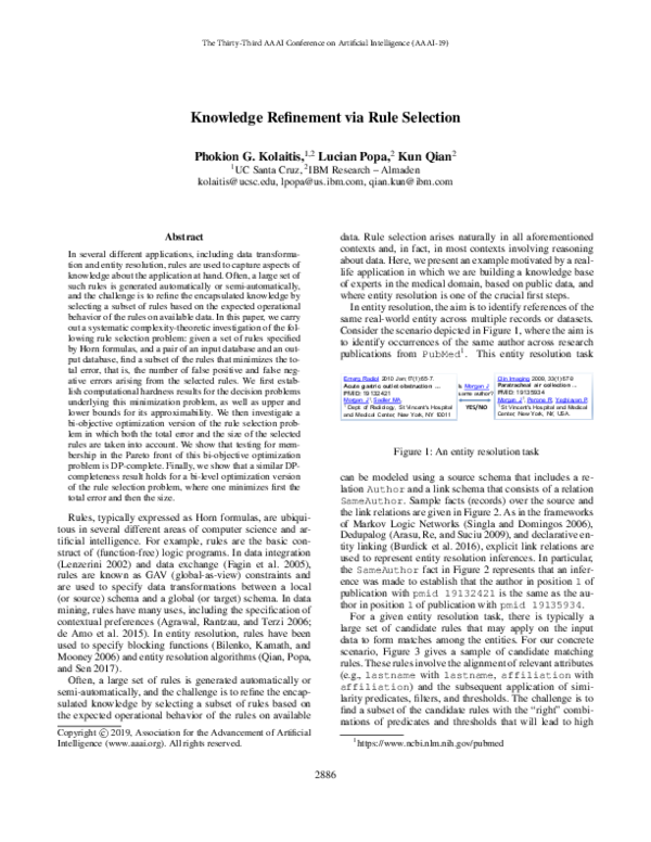 (PDF) Knowledge Refinement via Rule Selection
