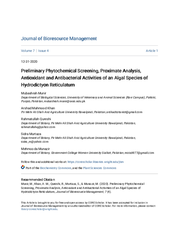 (PDF) Preliminary Phytochemical Screening, Proximate Analysis, Antioxidant and Antibacterial ...