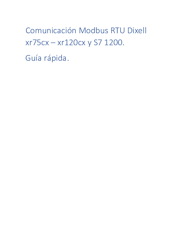 (PDF) Comunicación Modbus RTU Dixell xr75cx -xr120cx y S7 1200