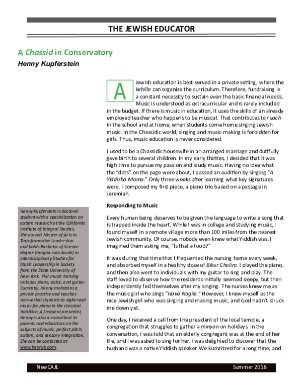 (PDF) A Chassid in Conservatory