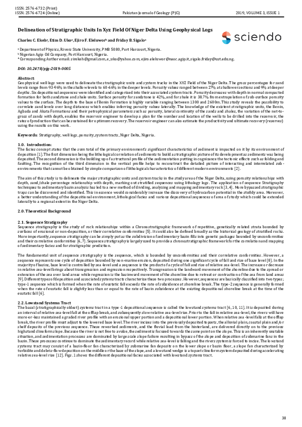 Pdf Delineation Of Stratigraphic Units In Xyz Field Of Niger Delta Using Geophysical Logs
