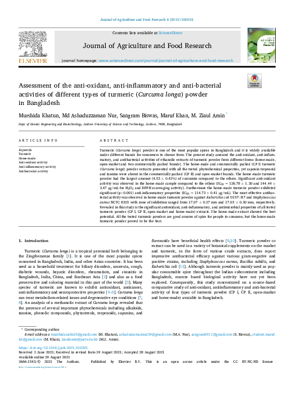 (PDF) Journal of Agriculture and Food Research