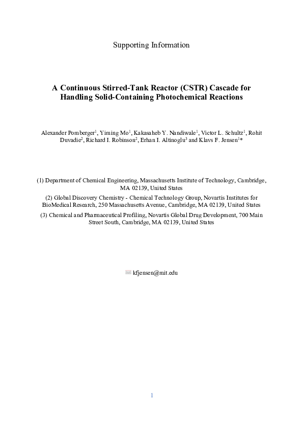 (PDF) A Continuous Stirred-Tank Reactor (CSTR) Cascade for Handling ...