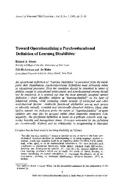 (PDF) Toward operationalizing a psychoeducational definition of ...