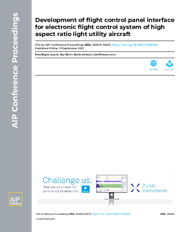 (PDF) Development of flight control panel interface for electronic ...