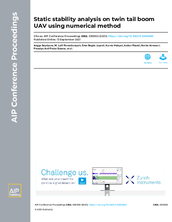 (PDF) Static stability analysis on twin tail boom UAV using numerical ...